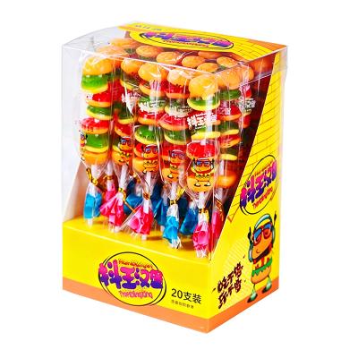 China Wholesale Candy Yummy Mini Hamburger Jelly Gummy Candy Sweet Soft Lollipop Candy for sale