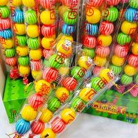 China Watermelon Shape Bubble Gum Fruit Flavor Stick Gummy Candy Colorful Chewing Gum Candy for sale