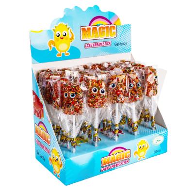 China Wholesales Ice Cream Shape Gummy Candy Lollipop Boxed Soft Candies and Sweets for sale
