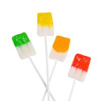 China Wholesale Cartoon Shape Fruit Flavor Gummy Candy Colorful Soft Lollipop Candies for sale