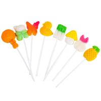 China Wholesale Cartoon Shape Fruit Flavor Gummy Candy Colorful Soft Lollipop Candies for sale