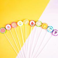 China Assorted Fruit Flavor Hard Stick Candy Wholesale High Quality Sliced Lollipop Candy for sale
