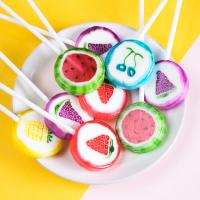 China Assorted Fruit Flavor Hard Stick Candy Wholesale High Quality Sliced Lollipop Candy for sale