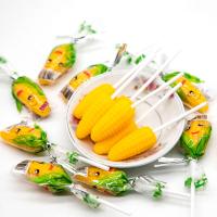 China Wholesale Custom Sweet Soft Candy Corn Cob Lollipop Candy Stick Gummy Candy for sale