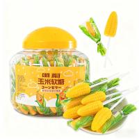 China Wholesale Custom Sweet Soft Candy Corn Cob Lollipop Candy Stick Gummy Candy for sale