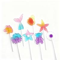China 20g Flat Crystal Lollipop Assorted Cartoon Shape Sugar Free Hard Candy Sweets for sale