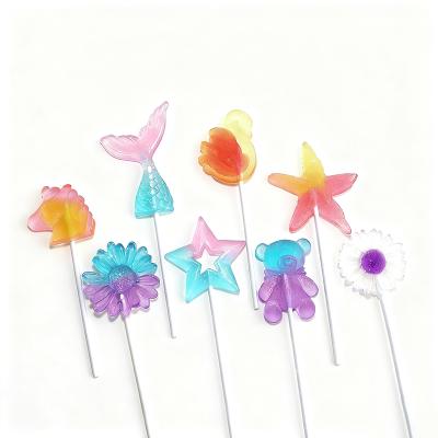 China 20g Flat Crystal Lollipop Assorted Cartoon Shape Sugar Free Hard Candy Sweets for sale