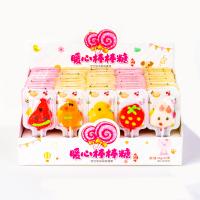 China Colorful Gummy Candies Cartoon Shape Soft Lollipop Candy Fruit Flavor Candy Sweets for sale