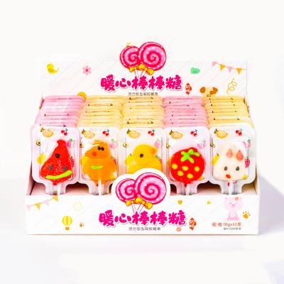 China Colorful Gummy Candies Cartoon Shape Soft Lollipop Candy Fruit Flavor Candy Sweets for sale