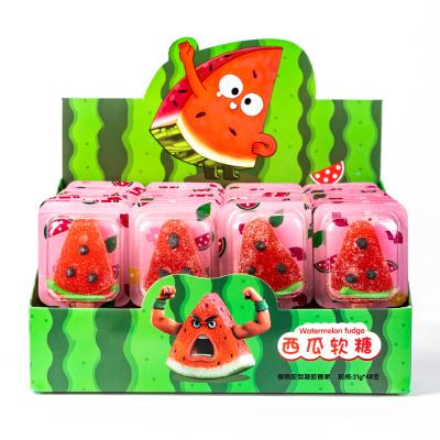 China Watermelon Shaped Soft Lollipop Candies Fruit Flavor Gummy Candy with Vitamin C for sale