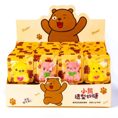 China Lollipop Candy Fruit Flavor Bear Shape Soft Texture Gummy Candies Rich in Vitamin C for sale
