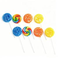 China Hard Candy Assorted Fruit Flavor Halal Sweets Colorful Rainbow Swirl Lollipops Candy for sale
