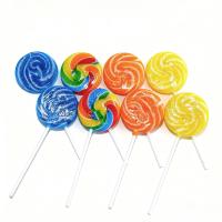 China Hard Candy Assorted Fruit Flavor Halal Sweets Colorful Rainbow Swirl Lollipops Candy for sale