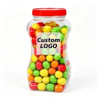 China Hot Selling Assorted Fruit Flavor Ball Shape Bubble Gum Mini Hollow Sweet Chewing Gum for sale