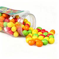 China Hot Selling Assorted Fruit Flavor Ball Shape Bubble Gum Mini Hollow Sweet Chewing Gum for sale