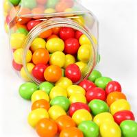China Hot Selling Assorted Fruit Flavor Ball Shape Bubble Gum Mini Hollow Sweet Chewing Gum for sale