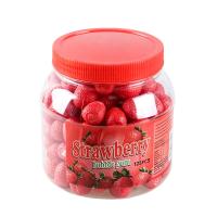 China Strawberry Shape Hollow Sweet Fruit Flavor Bubble Gum Ball Candy Wholesale for sale