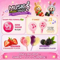 China Strawberry Blackberry Flavor Music Lollipop Candy Kids Singing Candy Toys Hard Candy Sweets for sale