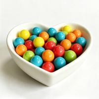 China Hot Selling Fruit Flavor Ball Shape Bubble Gum Mini Hollow Sweet Chewing Gum Candy for sale