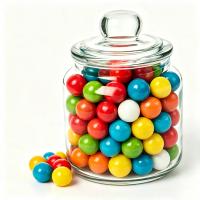 China Hot Selling Fruit Flavor Ball Shape Bubble Gum Mini Hollow Sweet Chewing Gum Candy for sale