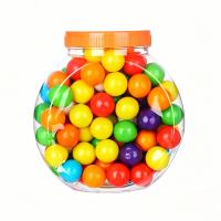 China Halal 8g Colorful Big Ball Shape Bubble Gum Fruit Flavor Hollow Chewing Gum Candy for sale