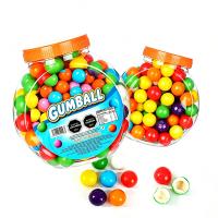 China Halal 8g Colorful Big Ball Shape Bubble Gum Fruit Flavor Hollow Chewing Gum Candy for sale