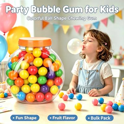 China Halal 8g Colorful Big Ball Shape Bubble Gum Fruit Flavor Hollow Chewing Gum Candy for sale