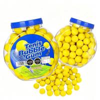 China Wholesale HALAL Sweet Fruit Flavor Tennis Bubble Gum 5g Hollow Chewing Gum Ball Candy for sale