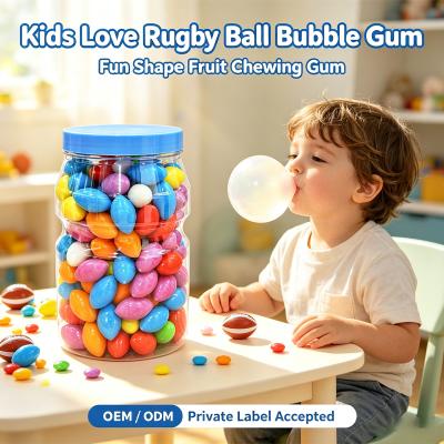 China Fruit Flavor Rugby Shape Bubble Gum Colorful Hollow Chewing Gum Candy Wholesale for sale