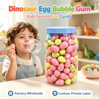 China Dinosaur Eggs Shaped Fruit Flavor Bubble Gum Colorful Hollow Sweet Chewing Gum Candy for sale