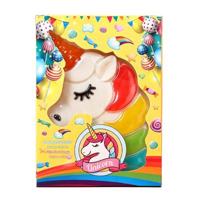 China Halal 800g Unicorn Shape Giant Gummy Candy Fruit Flavor Soft Chewy Candy Sweets for sale