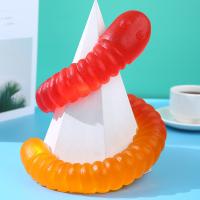 China Wholesale 900g Huge Worm Shape Giant Gummy Candy Fruit Flavor Soft Chewy Candy Sweets for sale
