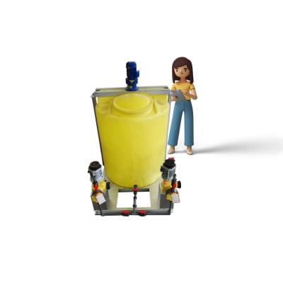 China IEPP Portable PE Plastic Chemical Dosing Storage tank PAC PAM Coagulant Flocculant Polymer Preparation System With Metering Pump for sale