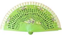 China [I AM YOUR FANS] Spanish Folding Wooden Hand Fan Customized Home Decoration  Spanish Wood  Fan Painted With Flower for sale