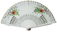 China [I AM YOUR FANS] Spanish Folding Wooden Hand Fan Customized Home Decoration  Spanish Wood  Fan Painted With Flower for sale