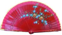 China [I AM YOUR FANS] Spanish Folding Wooden Hand Fan Customized Home Decoration  Spanish Wood  Fan Painted With Flower for sale