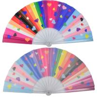 China Custom Printed 33cm Bamboo Large Hand Folding Fan in Wholesale for Summer Club for sale