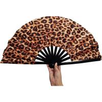China Custom Printed 33cm Bamboo Large Hand Folding Fan in Wholesale for Summer Club for sale