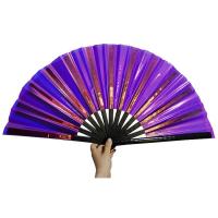 China Hot Sale 13 Inch Large PVC Different Colors Rave Bamboo Fans Custom Fan Hand Fan for Party Festival for sale