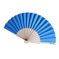 China 23cm Personalized Wood Fan Nylon Cotton Hand Painted Fan for Customized Decoration for sale