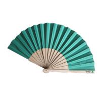 China 23cm Personalized Wood Fan Nylon Cotton Hand Painted Fan for Customized Decoration for sale