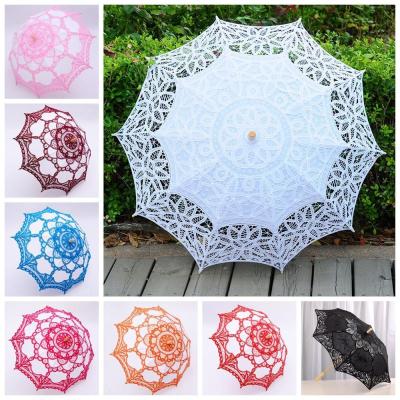 China Handmade Lace Sunny Umbrella Process Lace Umbrella Photography Recital Dance Wedding Decoration Sun Umbrella for sale