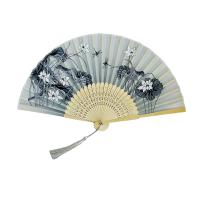 China [I AM YOUR FANS] Chinese Flower Pattern Art Craft Gift Folding Fan Party Dance Ancient Style Clothing Hand Fan for sale