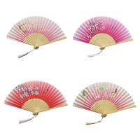 China [I AM YOUR FANS] Chinese Flower Pattern Art Craft Gift Folding Fan Party Dance Ancient Style Clothing Hand Fan for sale
