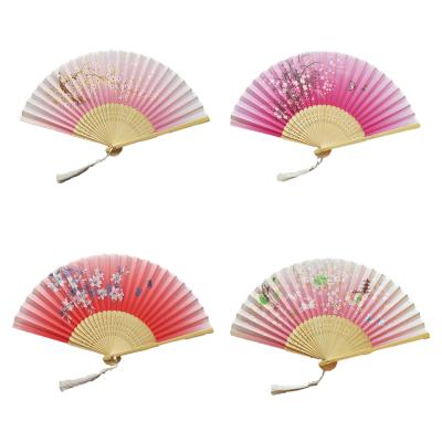 China [I AM YOUR FANS] Chinese Flower Pattern Art Craft Gift Folding Fan Party Dance Ancient Style Clothing Hand Fan for sale