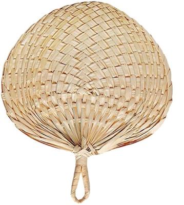 China Viet Nam Bamboo Craft Weave Hand Fan Heart/ Handwoven Personalized Palm Hand Fans Rattan Raffia Fan for sale