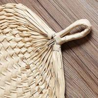 China Viet Nam Bamboo Craft Weave Hand Fan Heart/ Handwoven Personalized Palm Hand Fans Rattan Raffia Fan for sale
