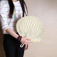 China Viet Nam Bamboo Craft Weave Hand Fan Heart/ Handwoven Personalized Palm Hand Fans Rattan Raffia Fan for sale
