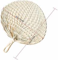China Viet Nam Bamboo Craft Weave Hand Fan Heart/ Handwoven Personalized Palm Hand Fans Rattan Raffia Fan for sale