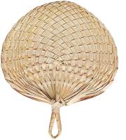 China Viet Nam Bamboo Craft Weave Hand Fan Heart/ Handwoven Personalized Palm Hand Fans Rattan Raffia Fan for sale
